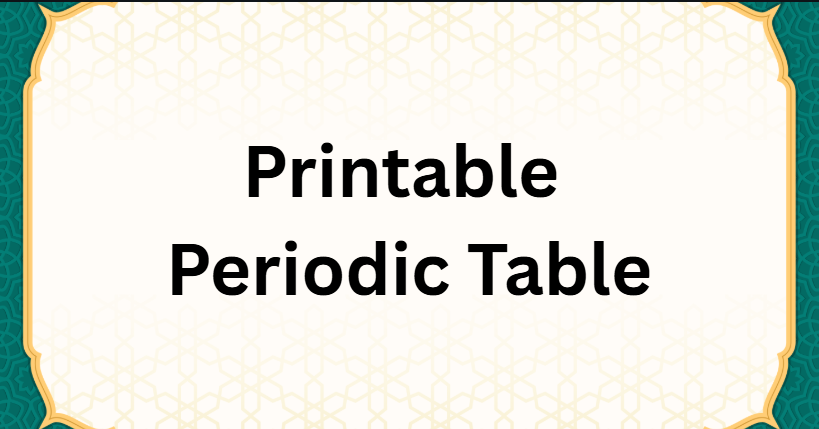 Printable Periodic Table | Mega Quick Sale